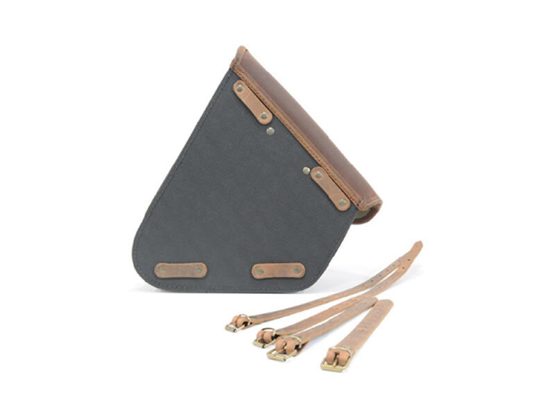 Brown 7.6L Waxed Canvas Swing Arm Bag (Left) By Longride CUS274WBRO ...