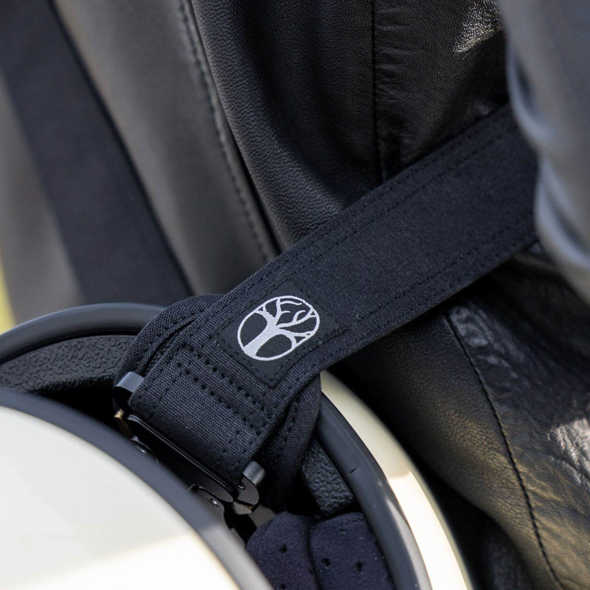 Sling Waxed Cotton Motorcycle Helmet Strap in Black - Alchemy Parts