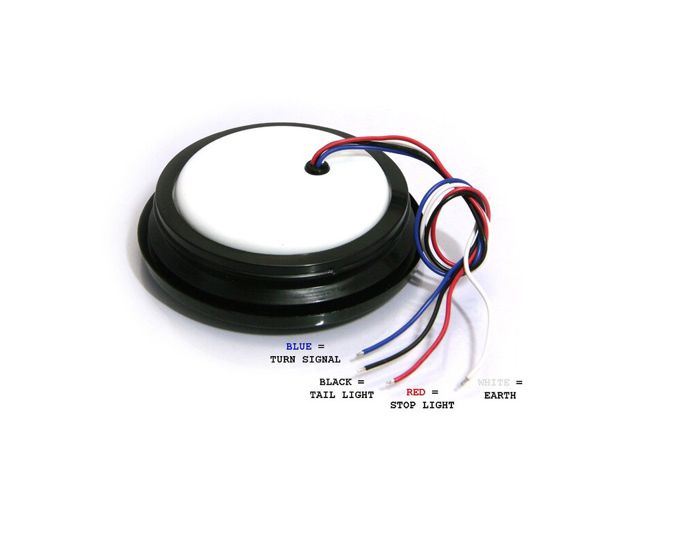 4" Universal Flush Mount Smoked Lens Integrated LED Stop Taillight ...