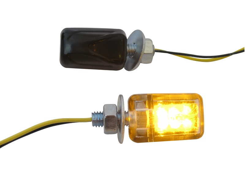 Universal LED E-marked Black Mini Indicators for Motorcycle Motorbike ...