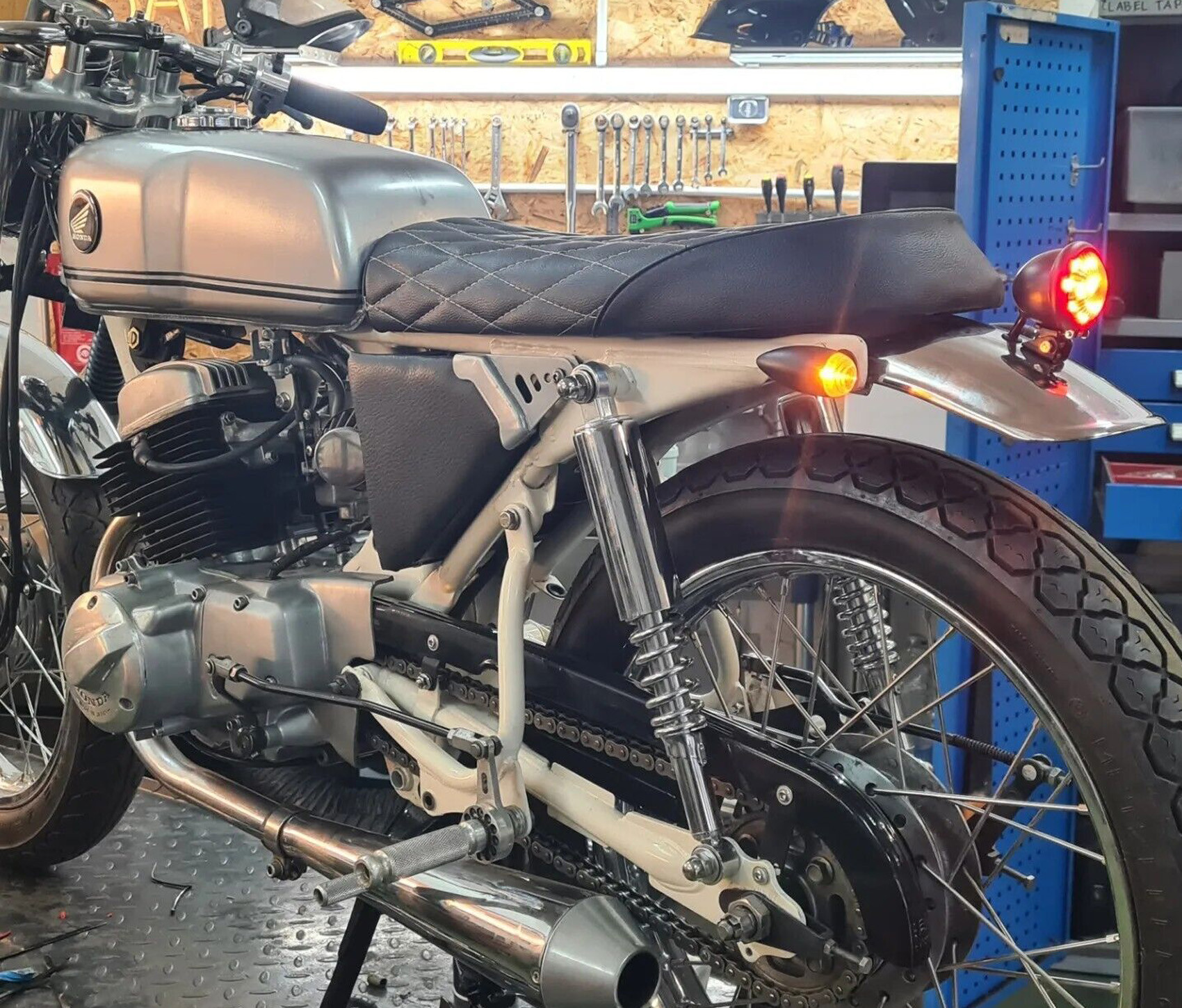 Matt Black LED Stop Taillight for Retro Vintage Project Custom ...