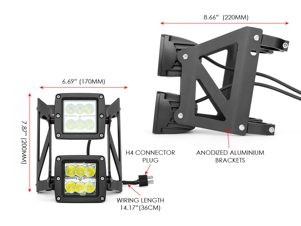 Dual Stacked LED Headlight Motorbike Motorcycle Streetfighter Project ...