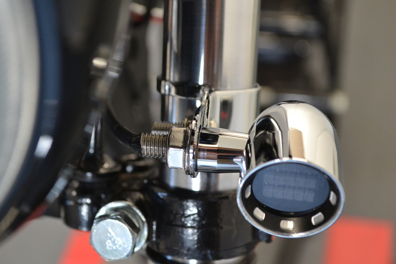 Chrome Adjustable Fork Mount Indicator Relocation Brackets - 31 mm-36 mm