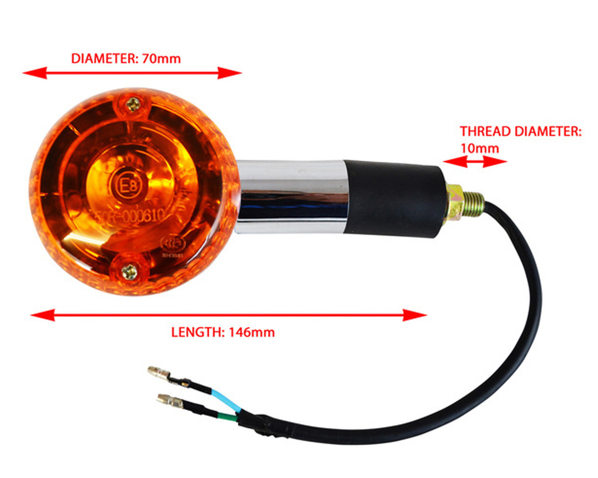 Large Universal Motorcycle Chrome Classic Style Indicators- Suzuki ...