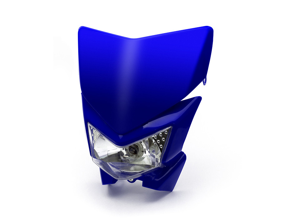 Motorbike Headlight Mask - Streetfighter & Supermoto - Blue - 12V 35W