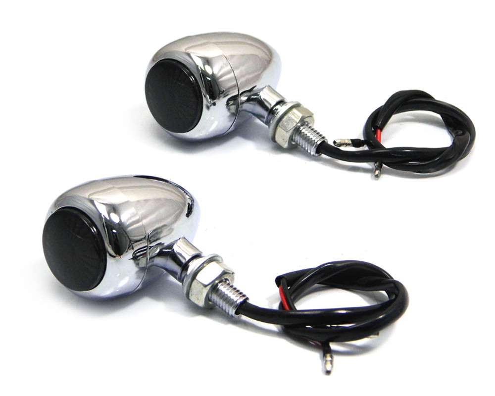LED Indicators - Custom Cafe Racer Retro Aluminium - CHROME