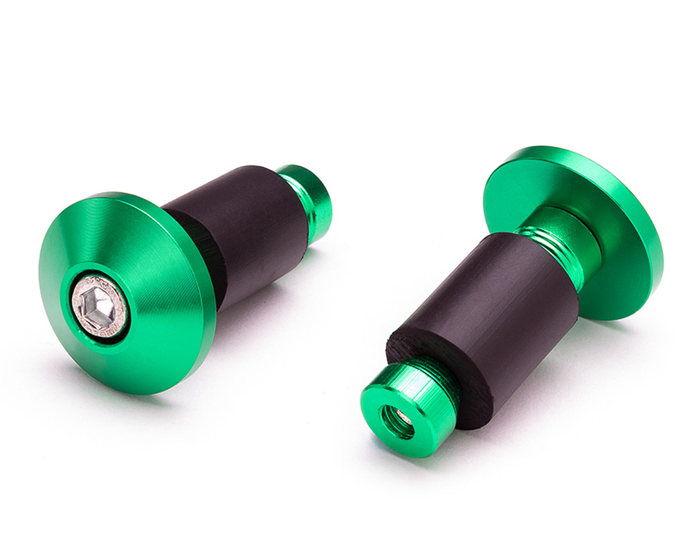 Bar End Weights CNC Billet Aluminium - Green for 22mm 7/8" Handlebars