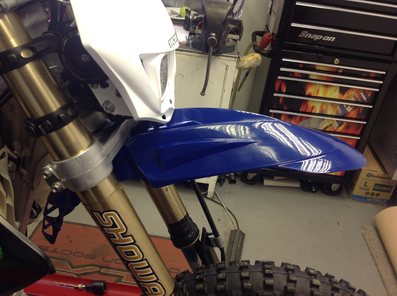 BLUE Universal Motorcycle Motorbike Mudguard for Supermoto Enduro Dirt Bike