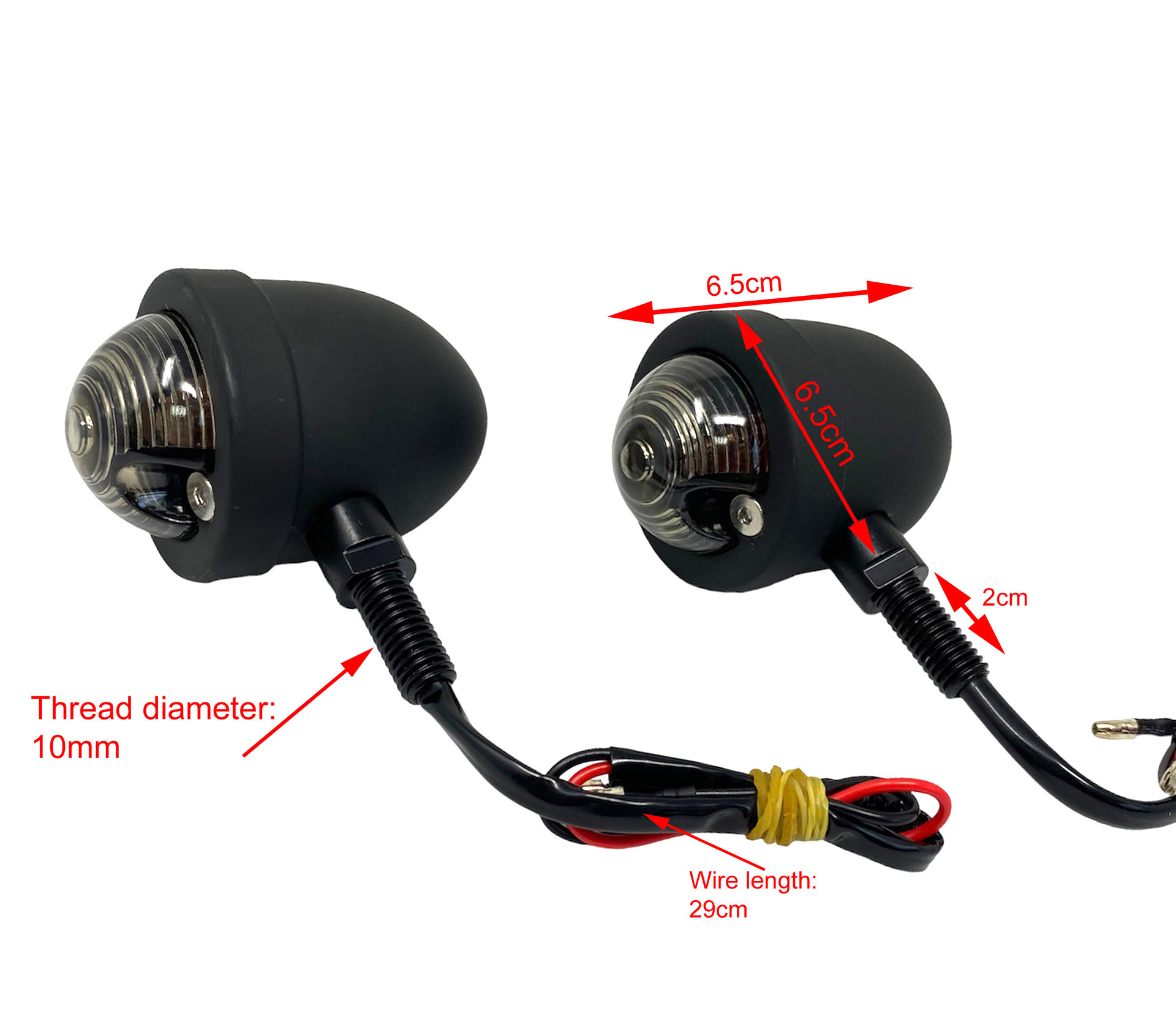 Classic Black Metal Motorbike Indicators / Turn Signals For Custom Bikes