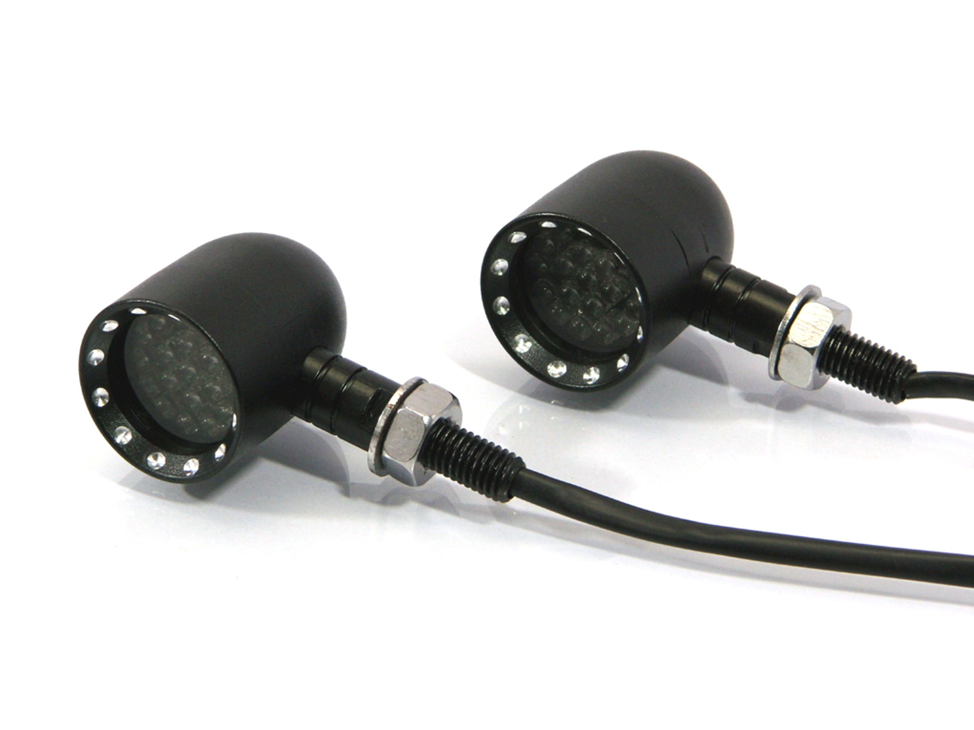 Matt Black Custom Aluminium Motorcycle Motorbike LED Indicators / Turn ...