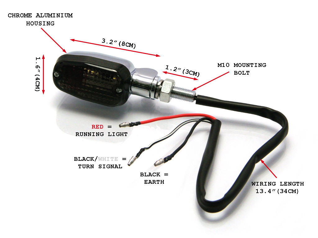 Custom Chrome Aluminium Integrated Indicators for Motorcycle Motorbike ...
