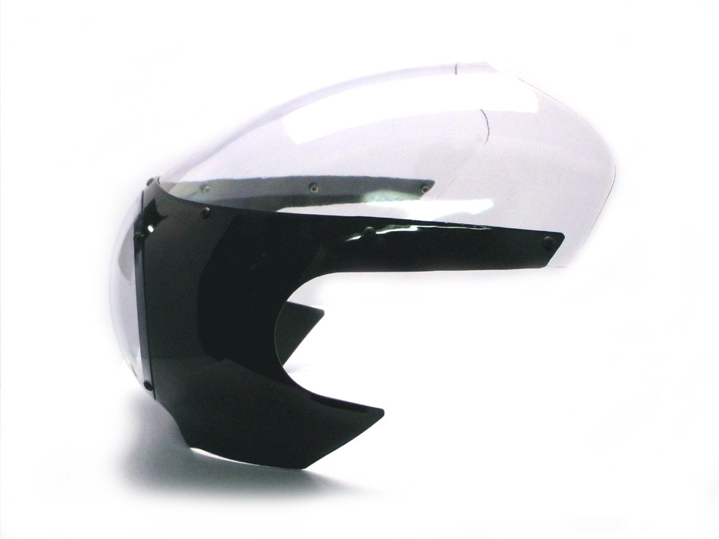 BLACK Universal Classic Cafe Racer Headlight Fairing Cowl with Clear ...