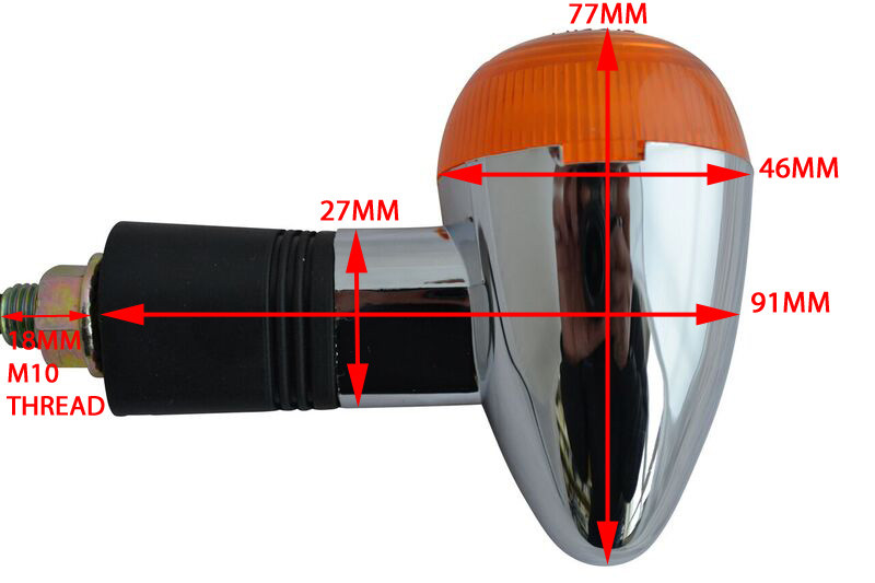 Pair of Universal Chrome Classic Style Bullet Style Retro Motorcycle ...