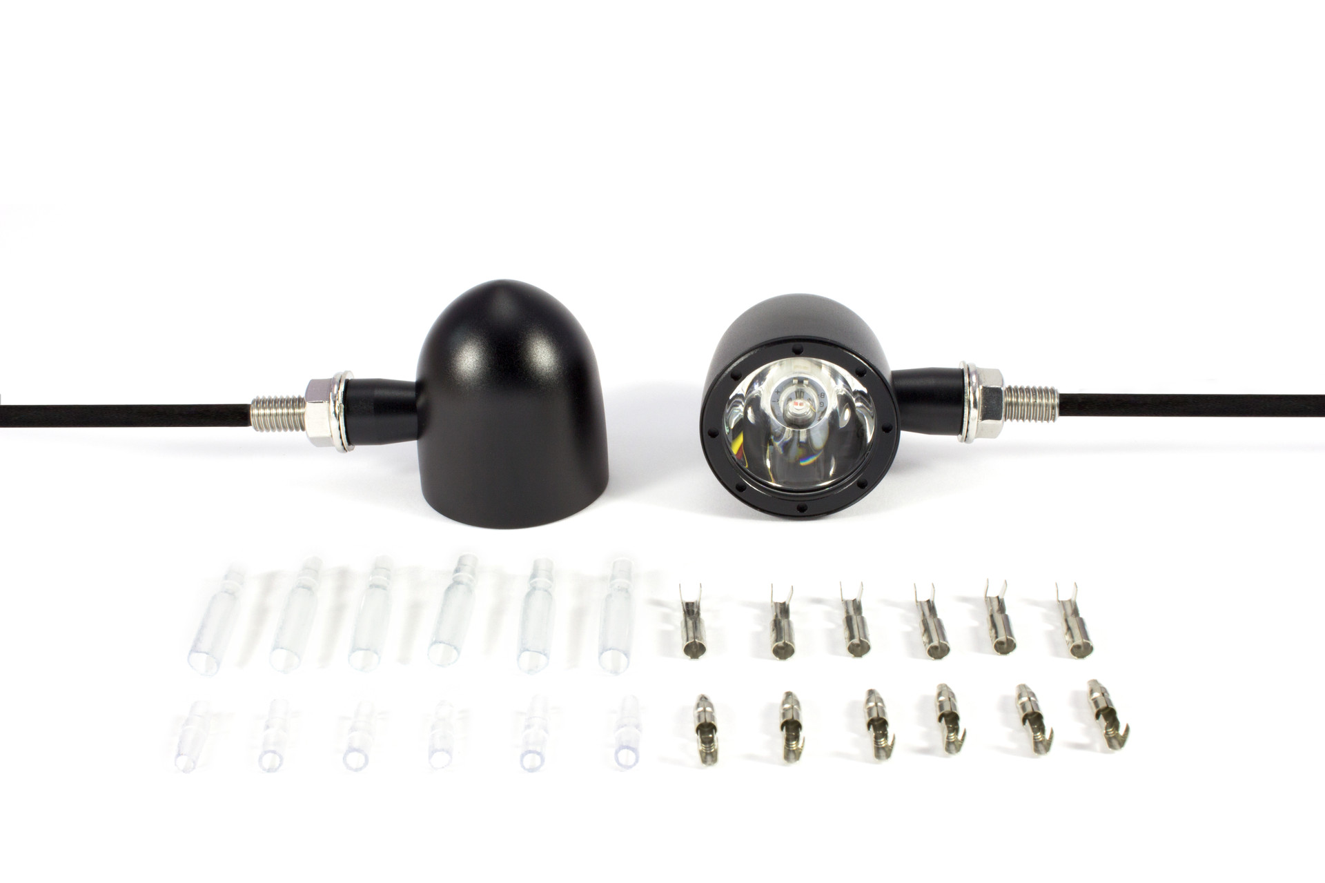 Black Cnc Billet Ally Integrated Led Motorbike Driving Lights Drl And