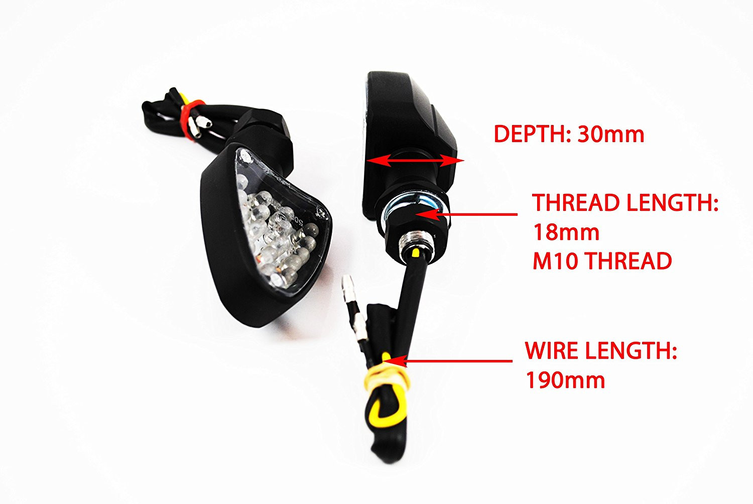 Universal Motorcycle CNC Aluminium Matt Black LED Indicators