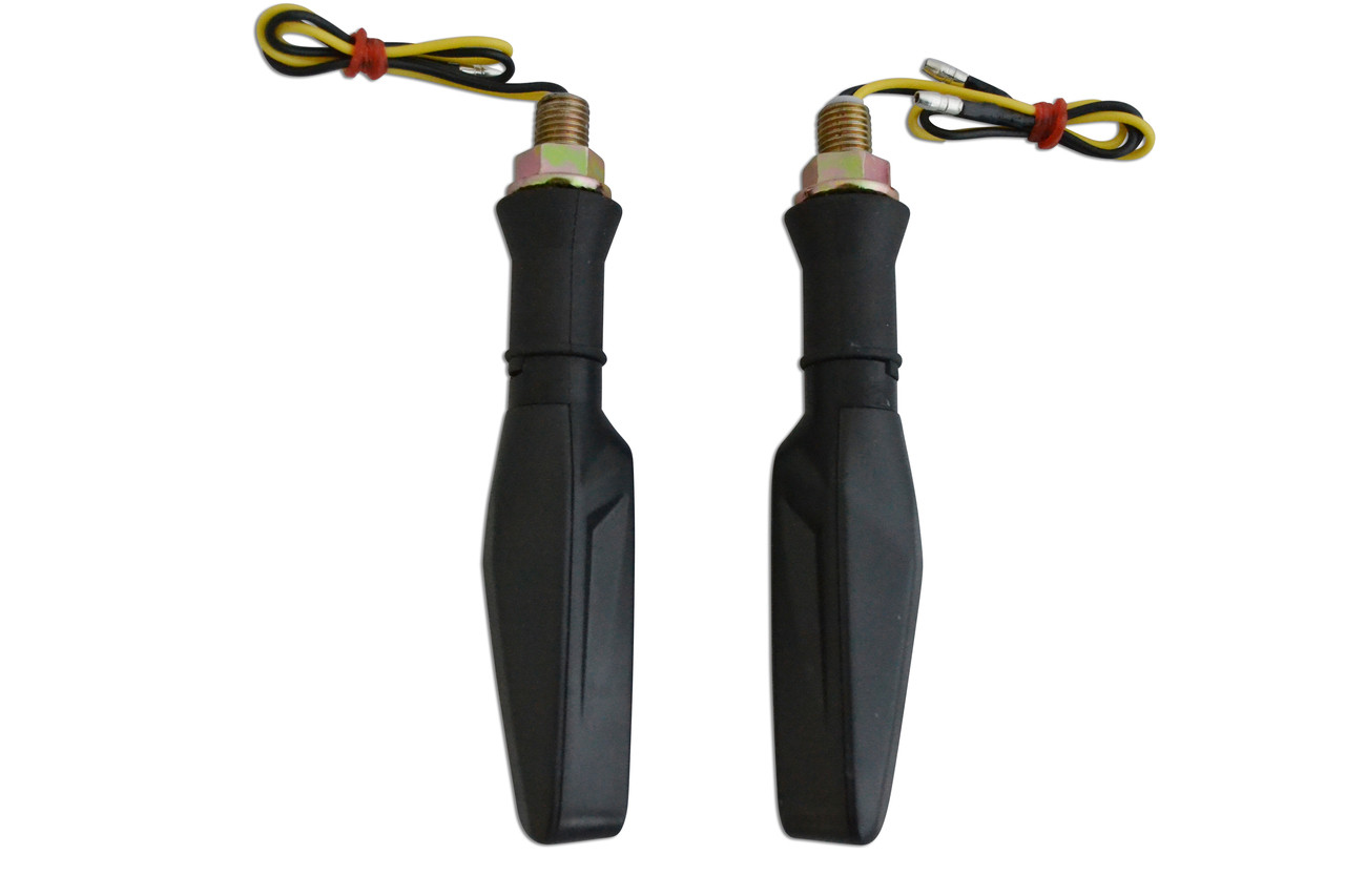 Black Slim Line Pair of Motorbike Motorcycle LED Indicators with Single ...