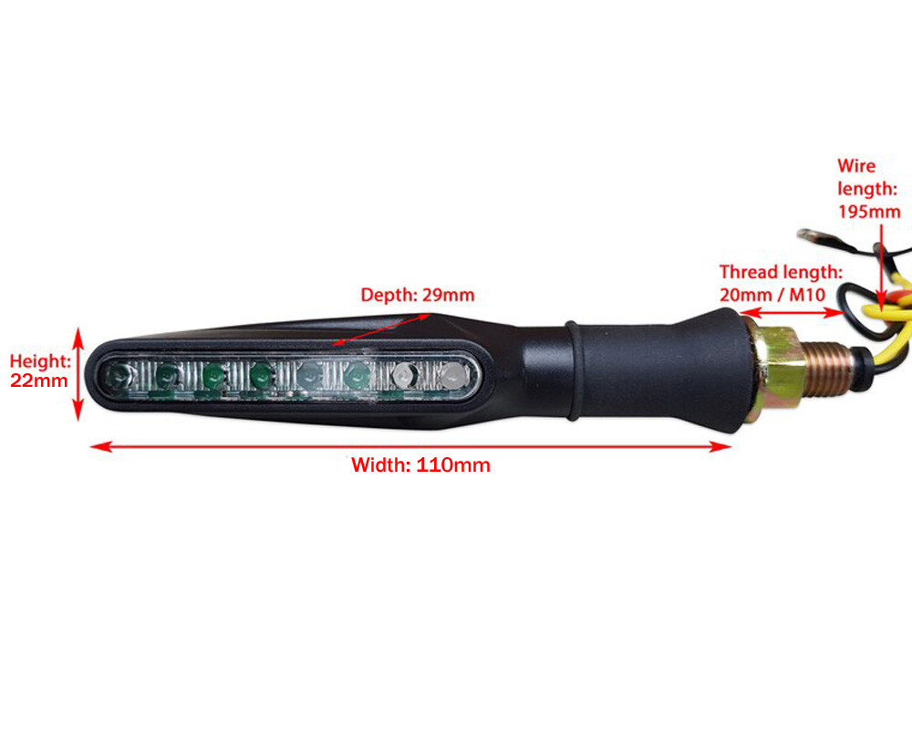 Motorbike LED Sweeping Sequential Indicators Turn Signals - PAIR