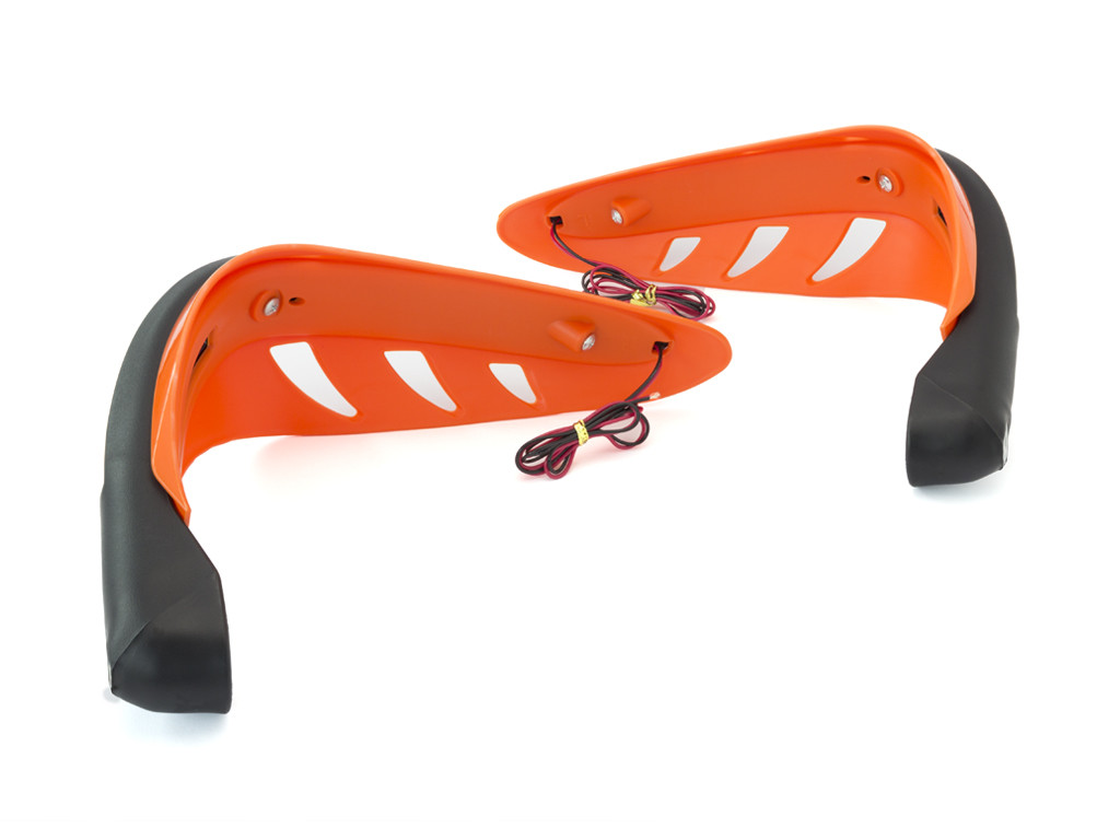 ORANGE Motorbike Quad Bike Handguards Protectors with Indicators Turn ...