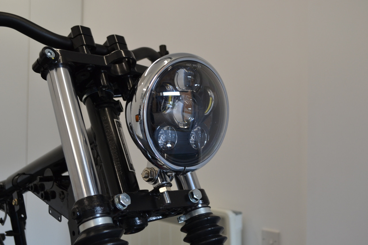 Chrome 6" Projector 6 x LED Motorbike Headlight for Custom Retro Project