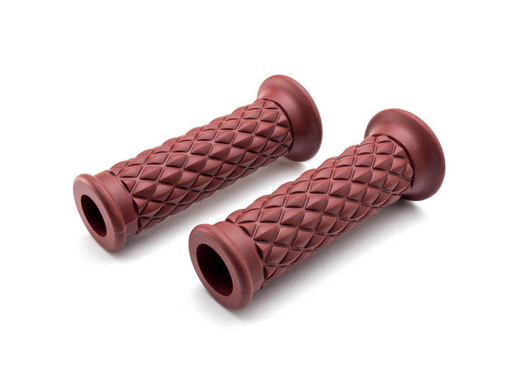 Brown Diamond Motorbike Hand Grips 22mm (7/8") for Scrambler Brat Bike ...