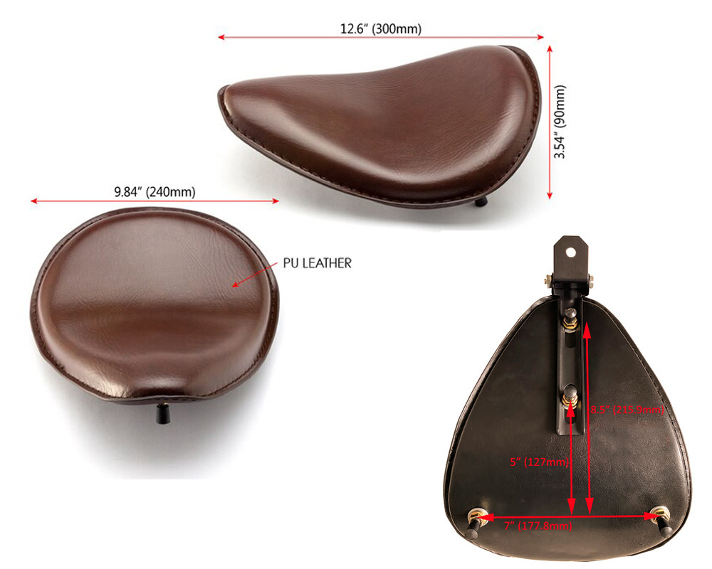 Brown Single Seat for Bobber Chopper Vintage Retro Custom Project