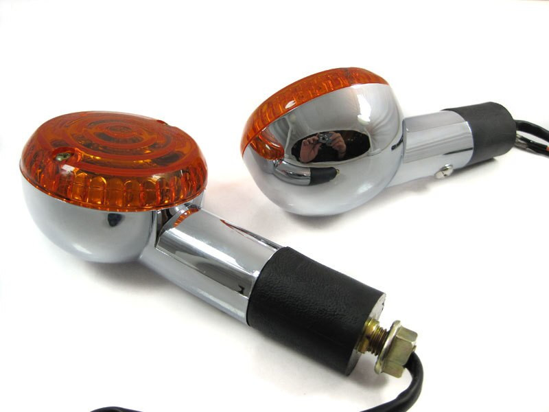 Large Universal Motorcycle Chrome Classic Style Indicators- Suzuki ...