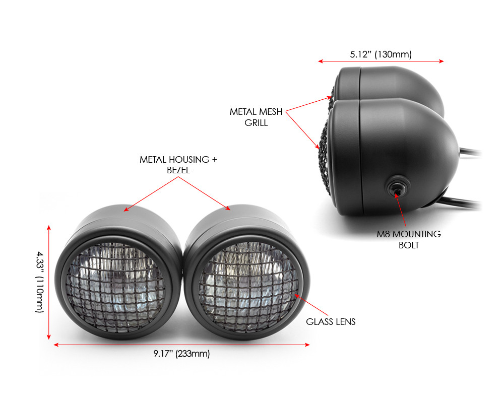 Motorbike Headlight Dominator Tracker Streetfighter Black Mesh Grill ...