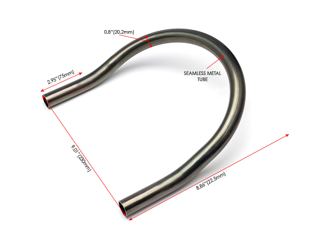 20mm x 230mm Motorbike Rear Seat Loop Frame - Upswept Hoop for Custom ...