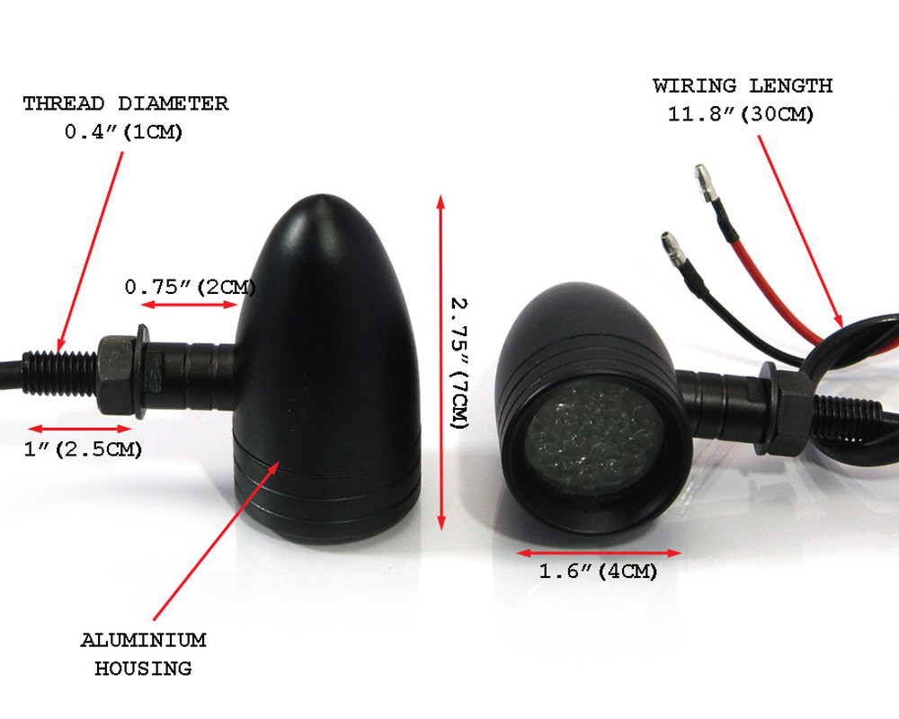 LED Indicators - Black Alloy for Custom Project Cafe Racers, Custom ...