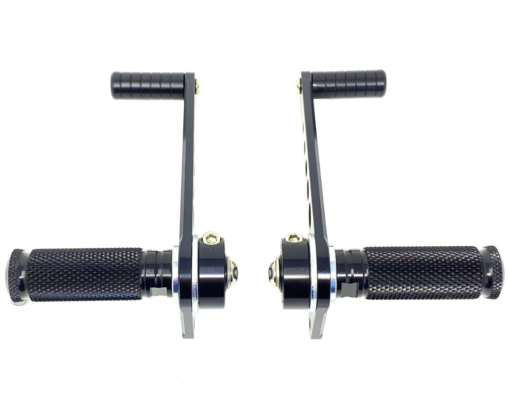 Motorbike Rearsets Footpegs Inc. Hanger Black Aluminium Alloy Cafe ...