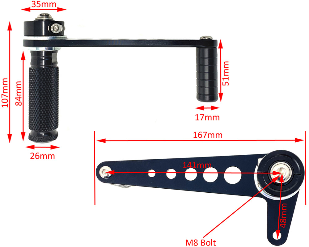 Motorbike Rearsets Footpegs Inc. Hanger Black Aluminium Alloy Cafe ...