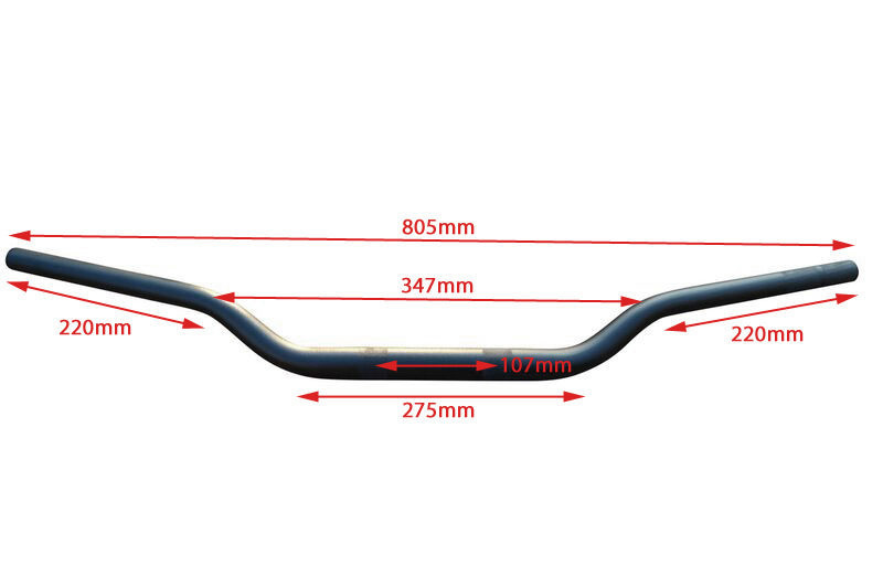BLACK Tapered Alloy 28mm Fat Bars Motocross Streetfighter Supermoto ...