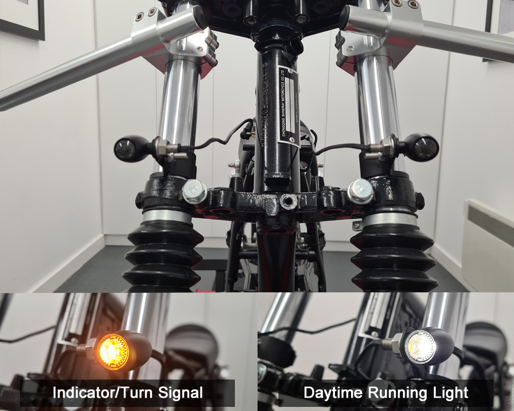 Motorbike Indicators Front & Rear with Integrated DRL & Stop Tail Brake ...