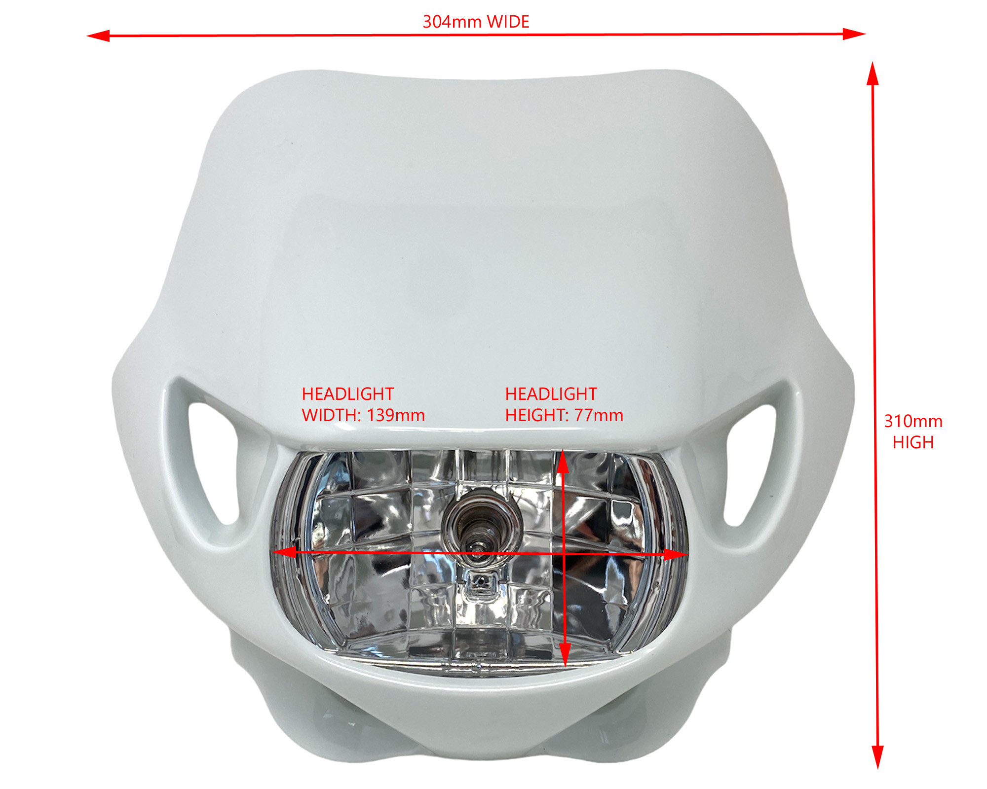 Universal WHITE 12V/35W Motocross Headlight For All Motocross & Enduro ...