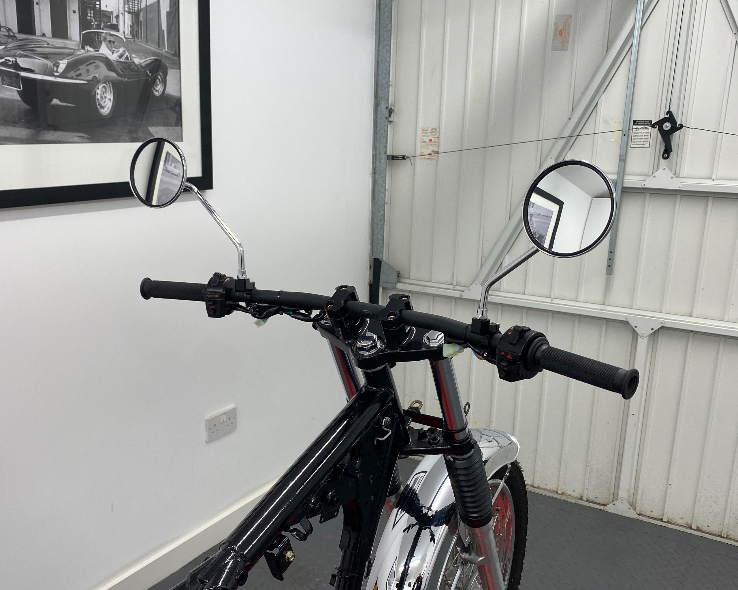 Pair Round Black Scooter Moped Vespa Piaggio Sym Mirrors - Universal ...