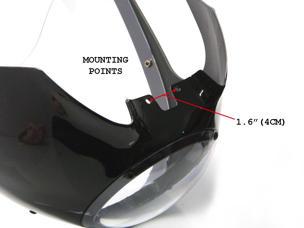 BLACK Universal Classic Cafe Racer Headlight Fairing Cowl with Clear ...