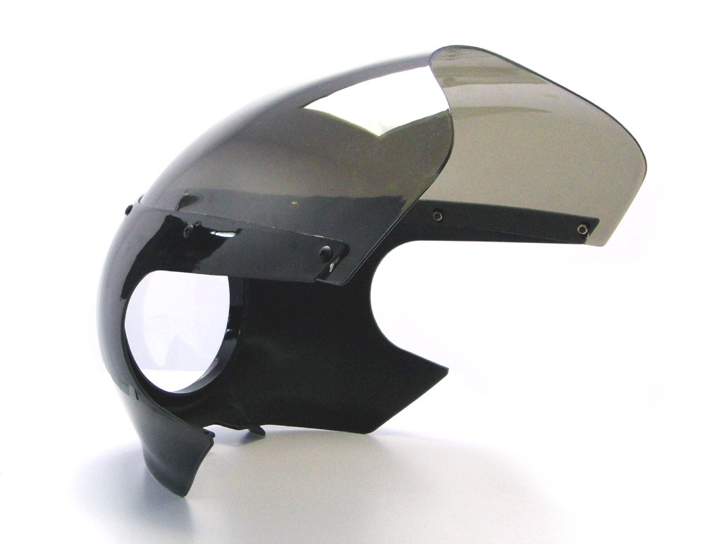 BLACK Universal Classic Cafe Racer Headlight Fairing Cowl with Tinted ...