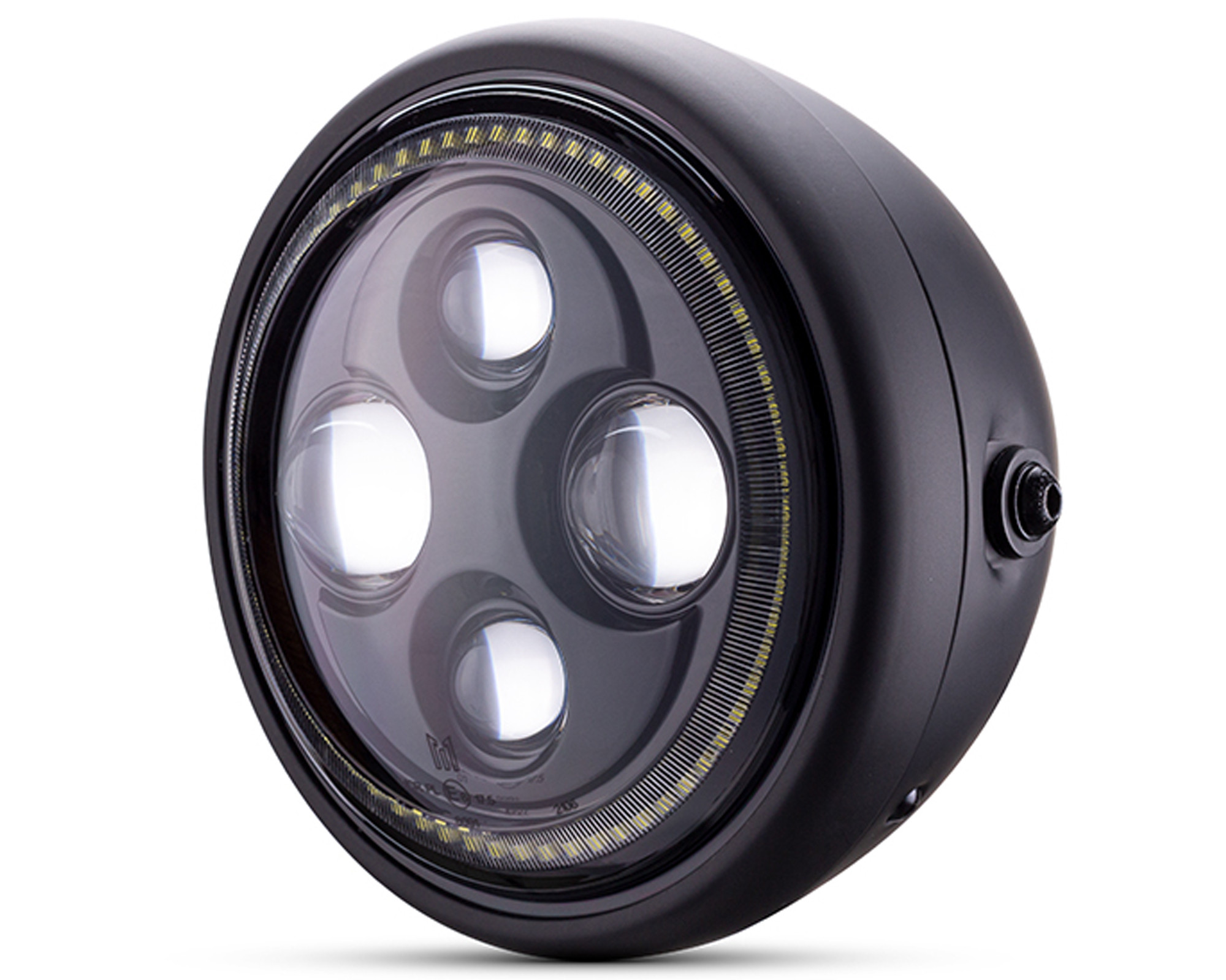 7.7" High Quality Projector LED Matt Black Project Motorbike Headlight ...