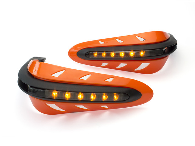 RED Motorbike Quad Bike Handguards Protectors with Bulit In Indicators ...