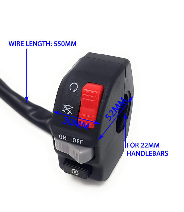 Switchgear Cluster Kit for Motorbikes Quads & Trikes with 22mm 7/8 ...