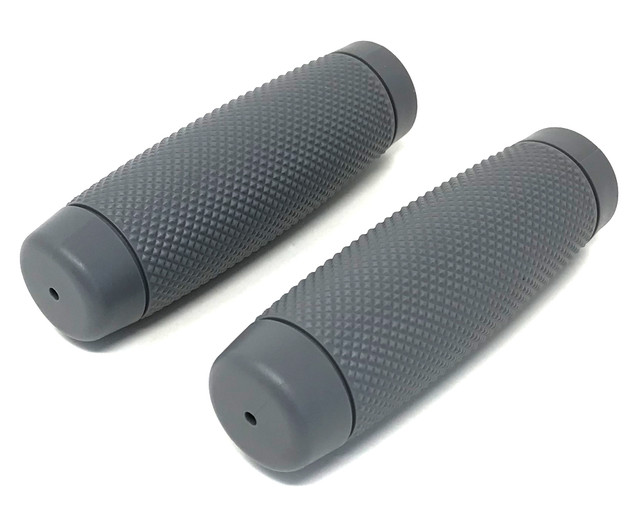 Grey Ribbed Hand Grips - Soft Touch for 22mm (7/8") Handlebars
