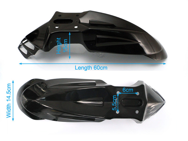 BLACK Universal Motorcycle Motorbike Mudguard / Fender for Supermoto ...
