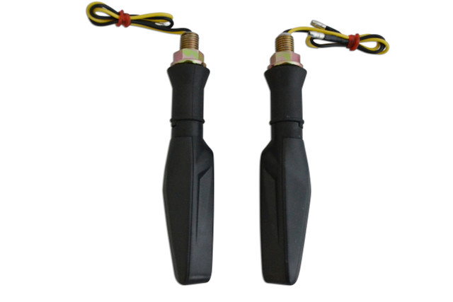 Black Slim Line Pair of Motorbike Motorcycle LED Indicators with Single ...