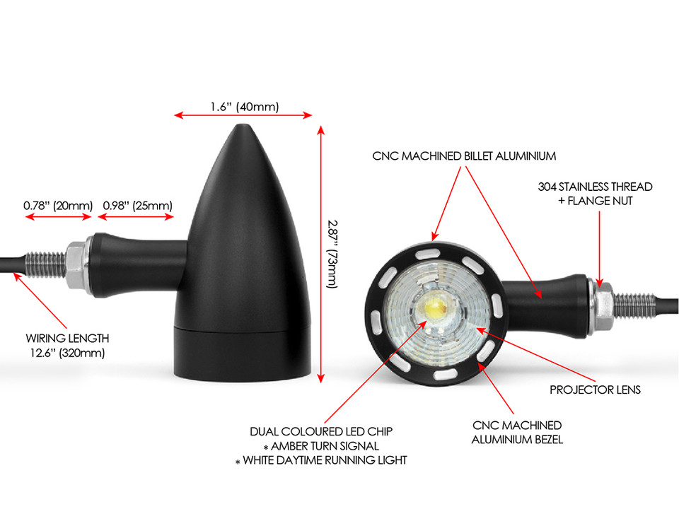 LED Indicators FRONT with Integrated Driving Lights DRL for Custom ...
