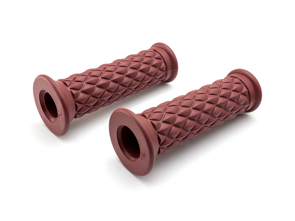 Brown Diamond Motorbike Hand Grips 22mm (7/8") for Scrambler Brat Bike ...