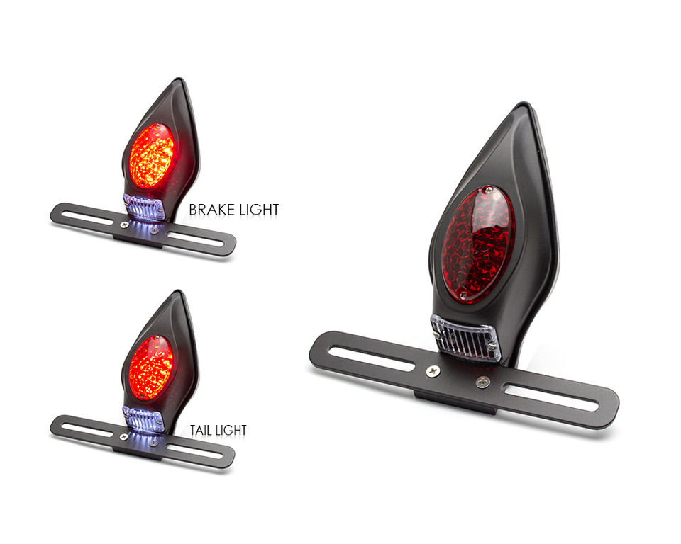 Motorbike Tombstone LED Stop & Tail Light - Matt Black - for Custom ...