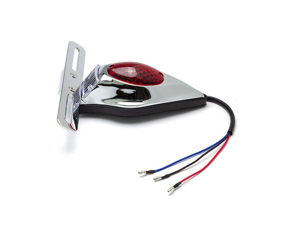 Motorbike Tombstone LED Stop & Tail Light - Chrome - for Custom Retro ...