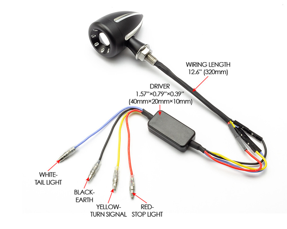 Motorbike LED Rear Indicators with Stoplight & Taillight - Integrated ...