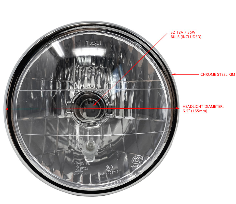 Black Metal Custom Project Retro Motorbike Headlight
