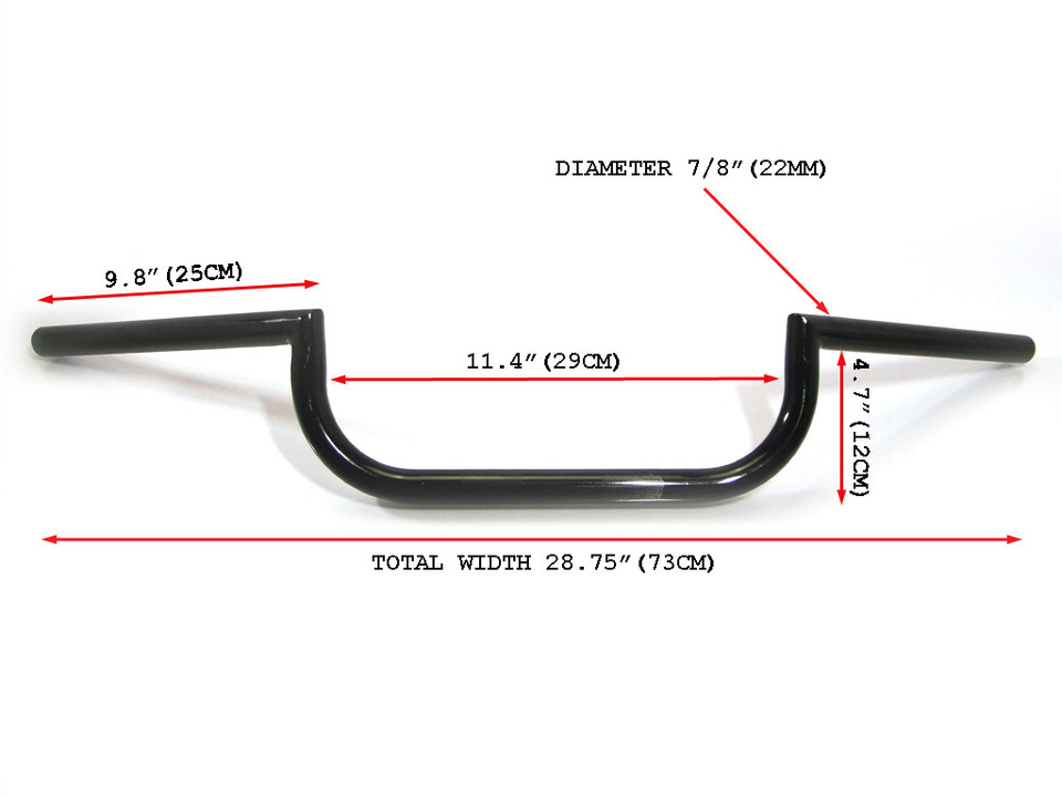 Good Quality Motorcycle Motorbike Clubman Style Steel 22mm 7/8" Black ...